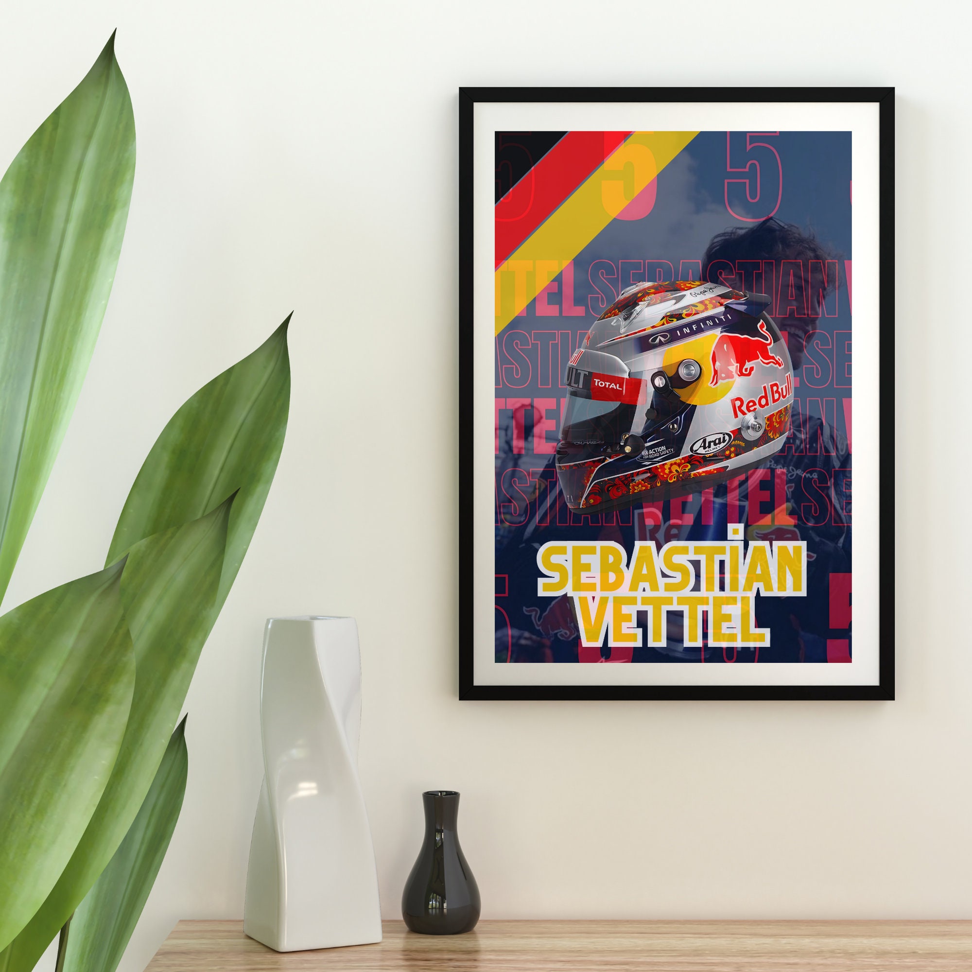 Sebastian Vettel Poster,f1 Champion, Formula One, Ferrari, Red Bull ...