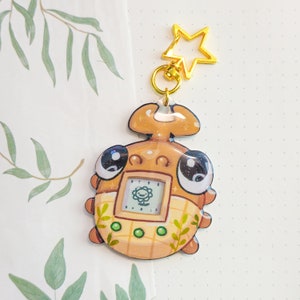 Tamagotchi Beetle Acrylic Keychain: Glitter Epoxy 3D Charm - Etsy