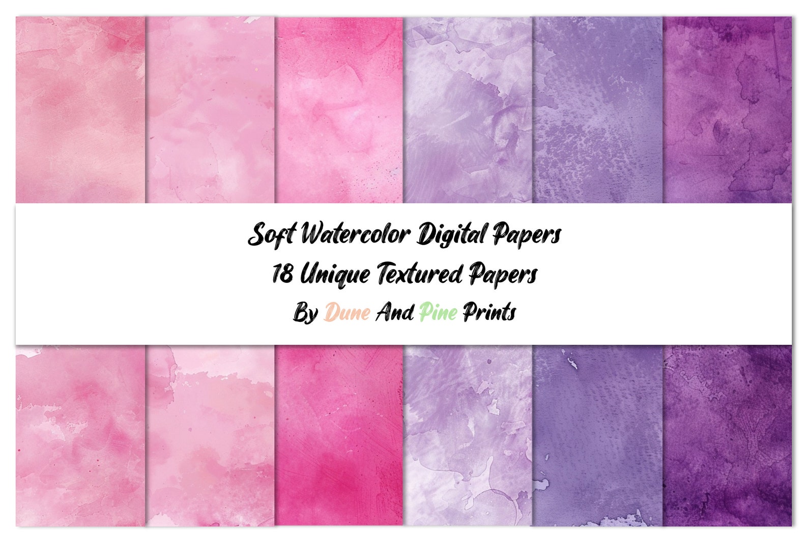 Soft Watercolor Digital Paper Pack Soft Art Textures Gradient ...