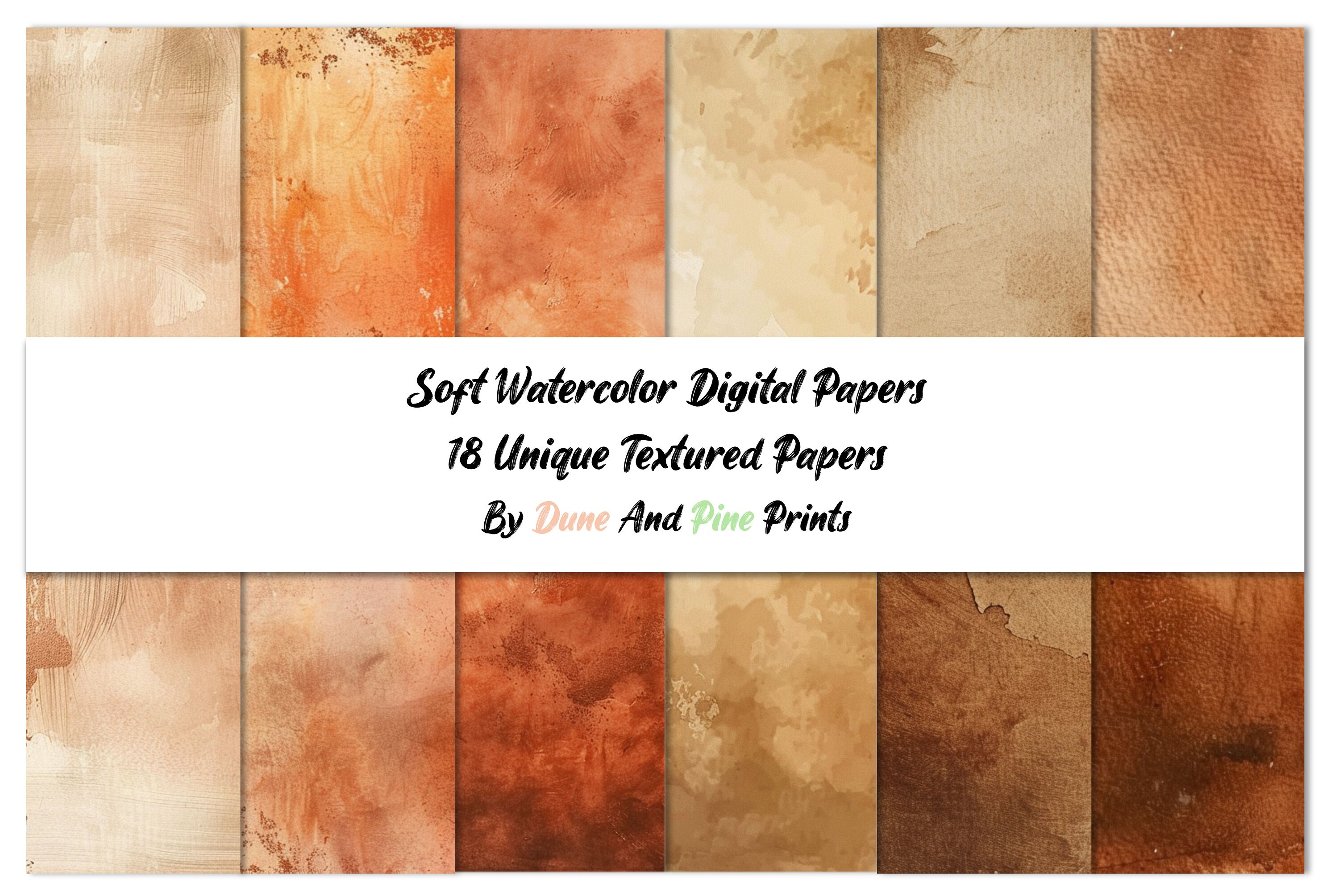 Soft Watercolor Digital Paper Pack Soft Art Textures Gradient ...