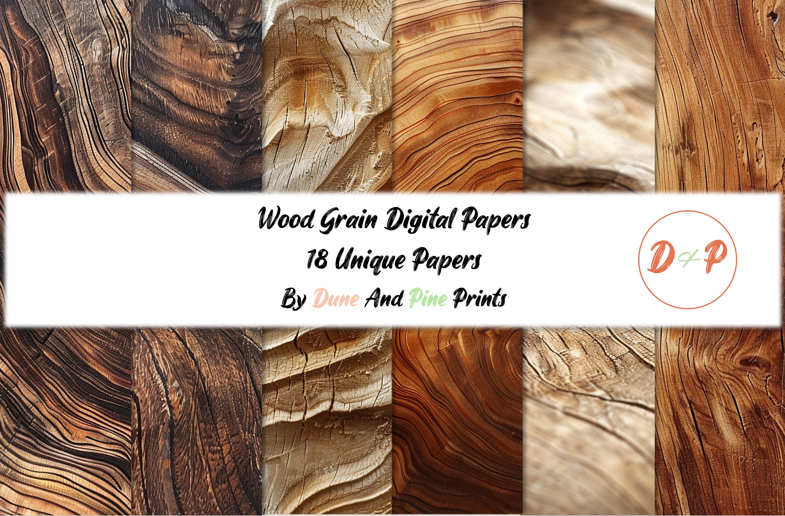 Wood Grain Digital Paper Pack Printable Wood Scrapbooking Paper Instant ...