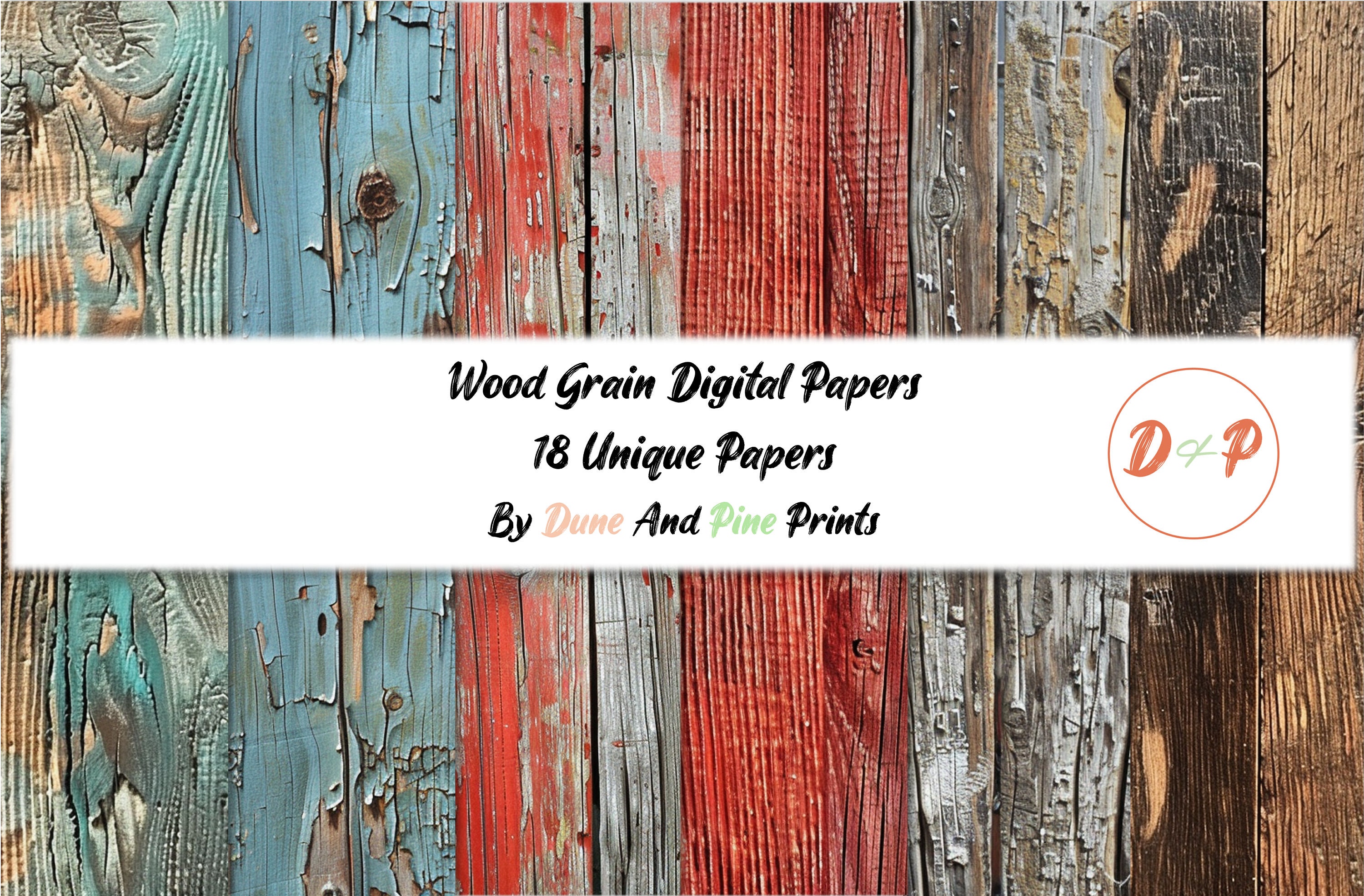 Wood Grain Digital Paper Pack Printable Wood Scrapbooking Paper Instant ...