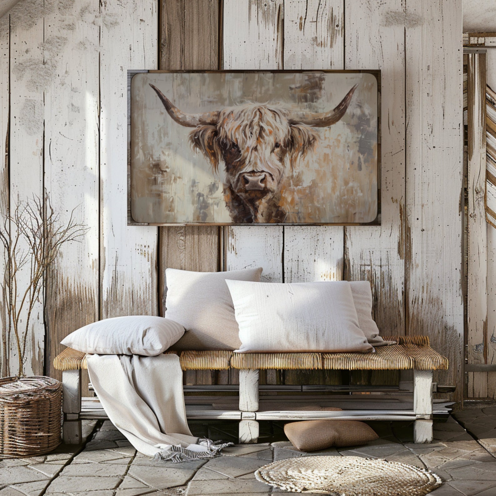 Highland Cow Farmhouse Wall Art Decor - Etsy