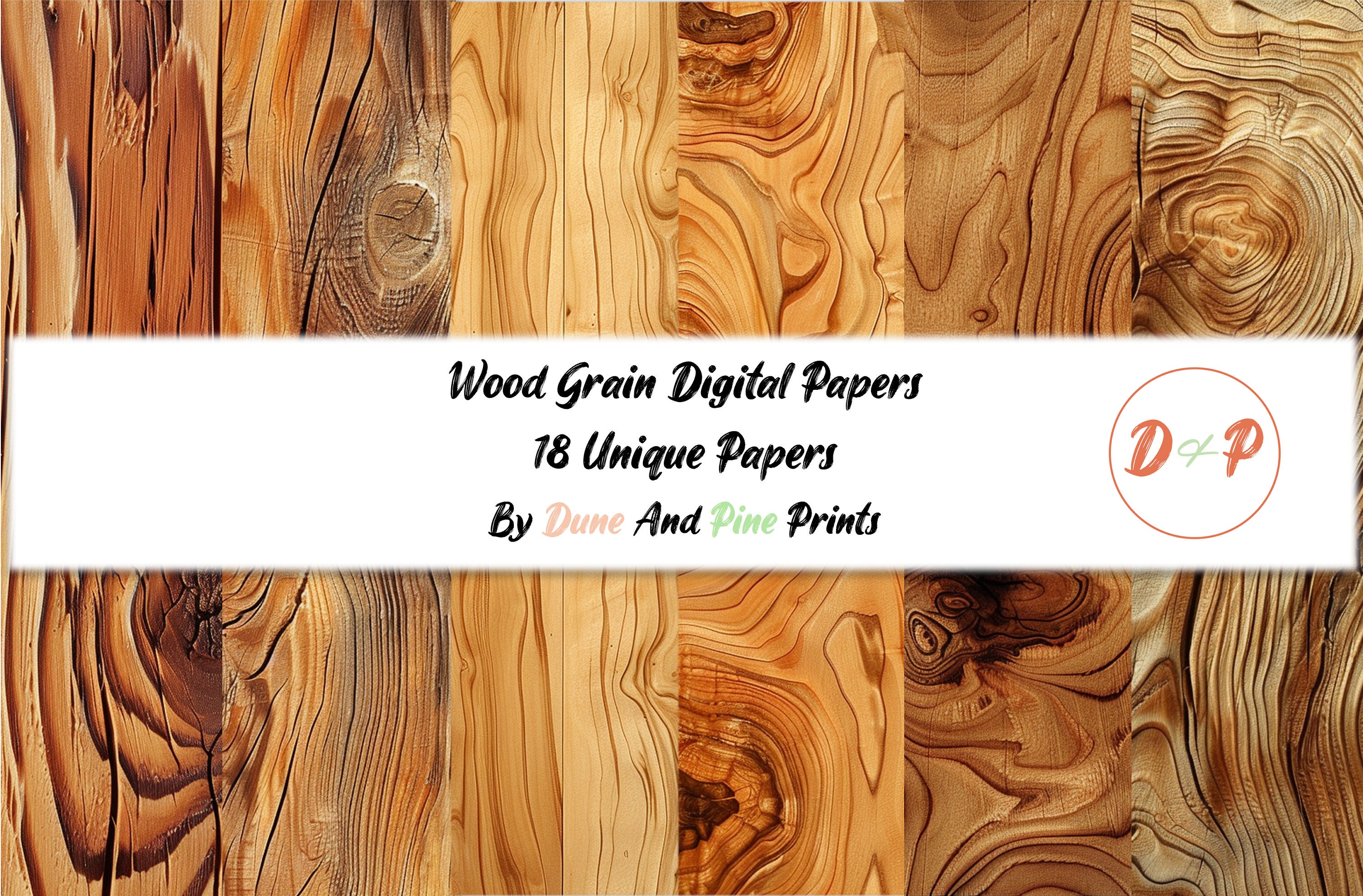 Wood Grain Digital Paper Pack Printable Wood Scrapbooking Paper Instant ...