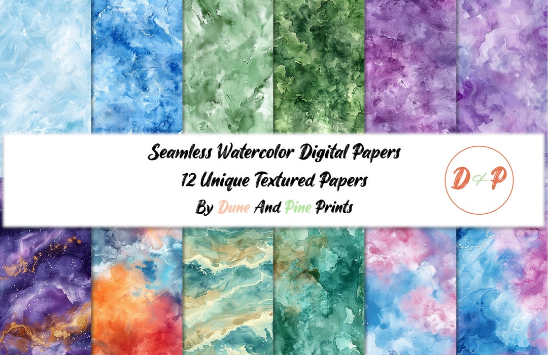 Seamless Watercolor Texture Digital Papers Commercial Use Instant ...