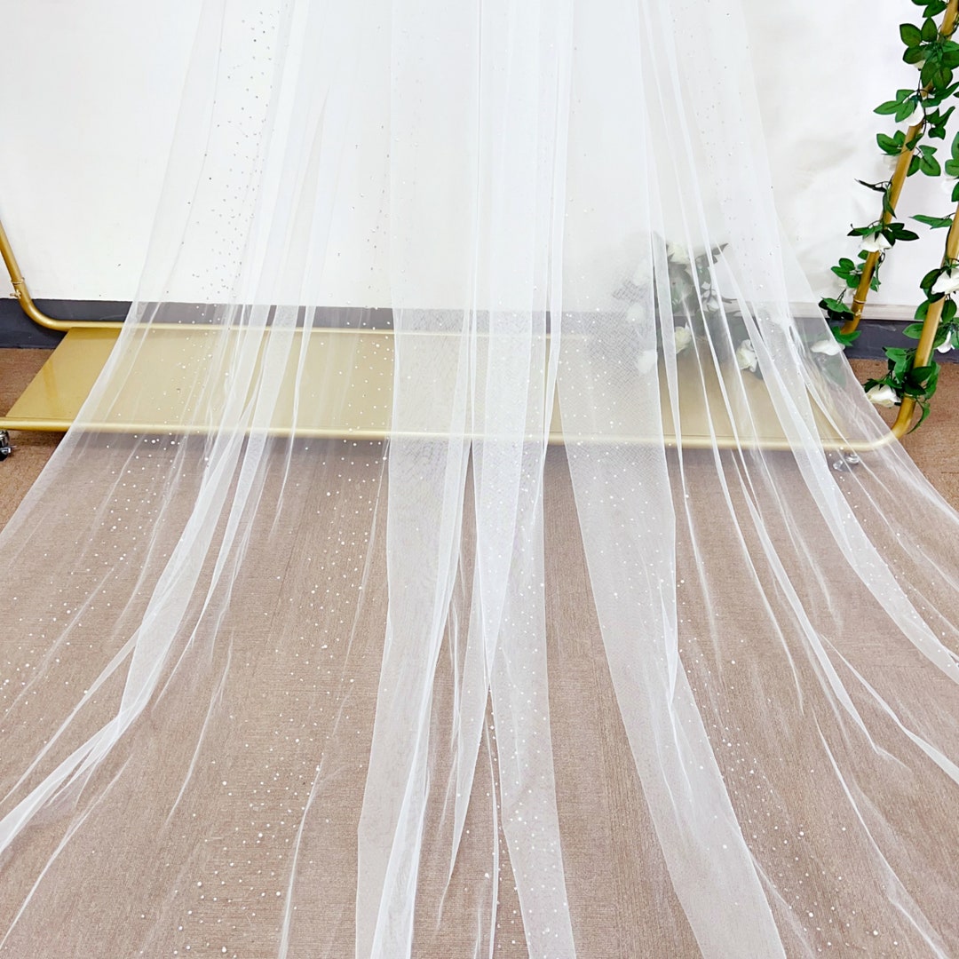 Crystal Veil,cathedral Ivory Wedding Veil,beading Veils,long Wedding ...