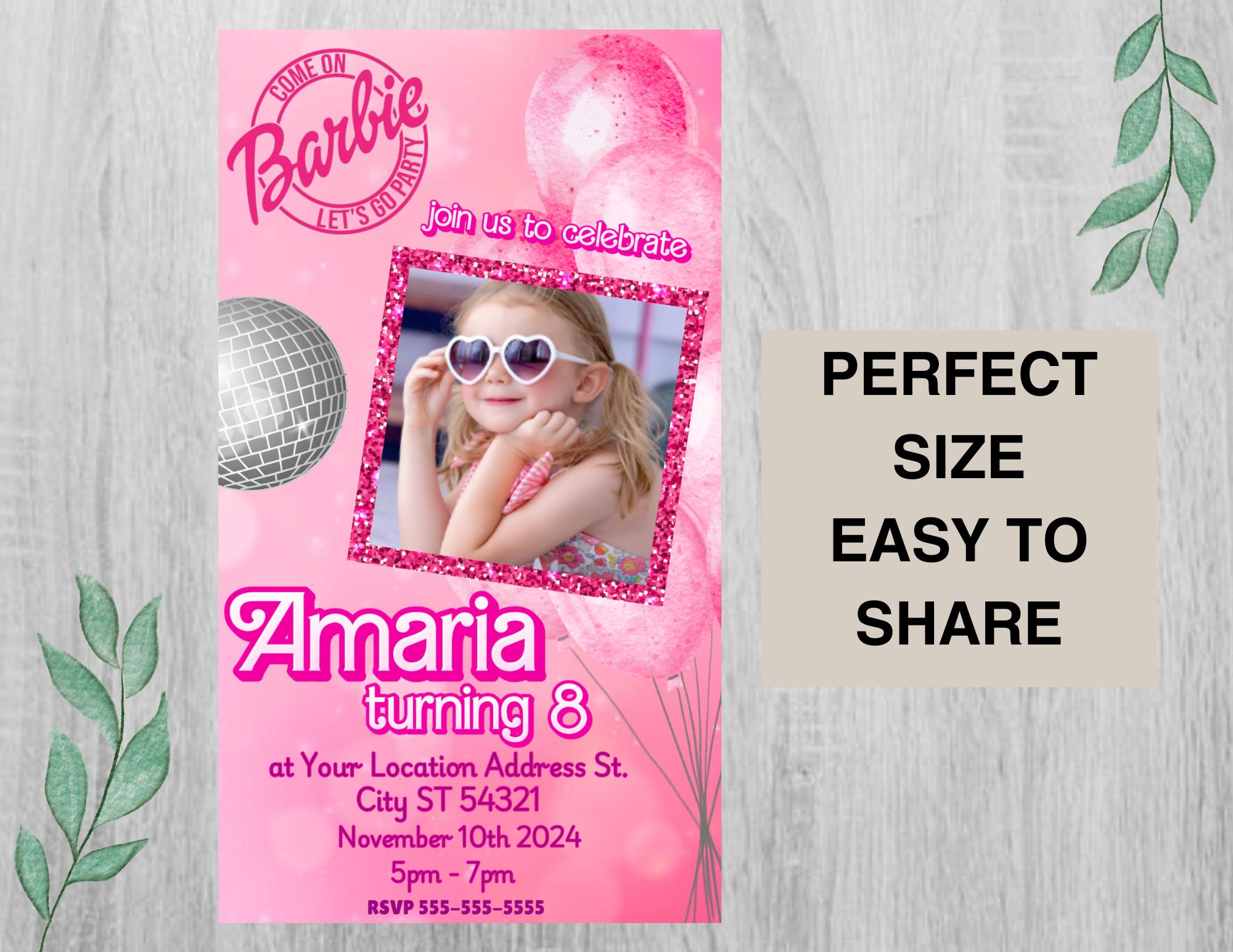 Custom Barbie Birthday Invitation Digital Birthday Party Invite Barbie ...