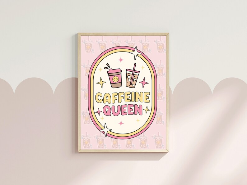 Trendy Pink Wall Art, Cute Poster, College Apartment Decoration ...