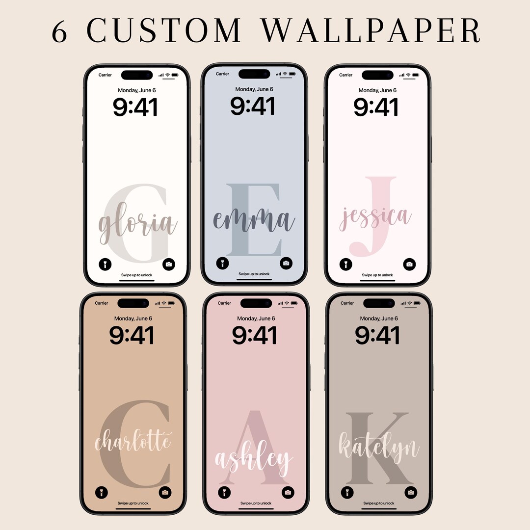 Personalized iPhone Wallpaper, Aesthetic Name Design (digital Download ...