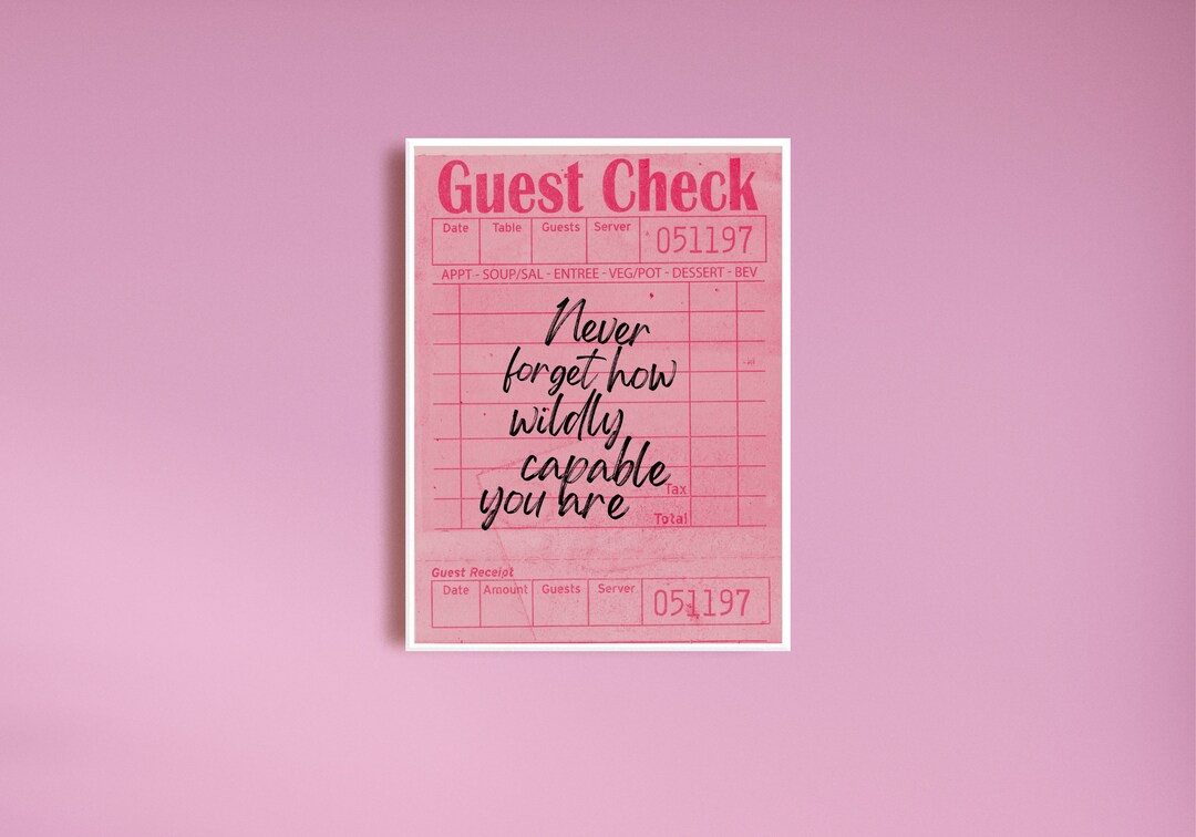 Trendy Guest Check Wall Art, Cute Poster, College Apartment Decor ...