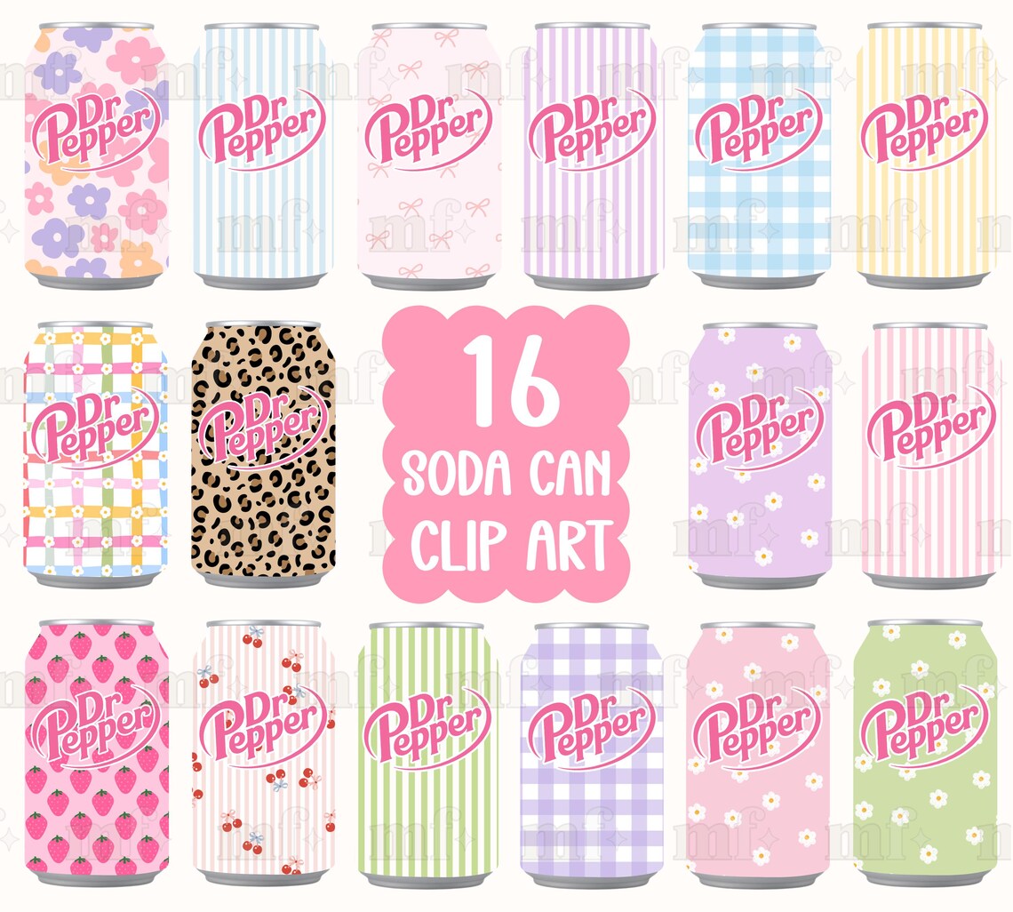 Pastel Soda Can Clipart Bundle, PNG Designs (digital Download - Etsy