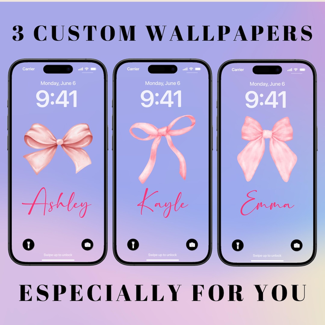 3 iPhone Wallpapers With Names – Personalized Phone Backgrounds – Clean ...