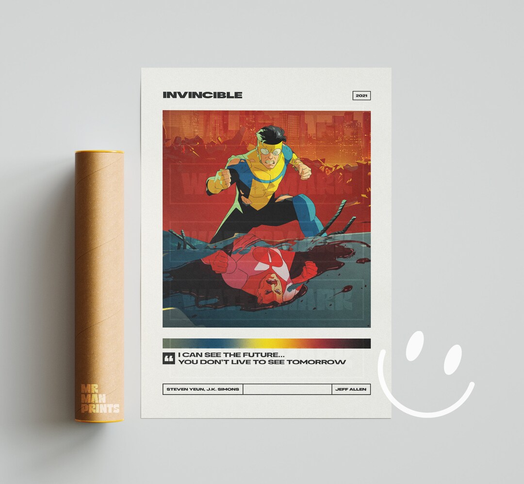 Invincible Poster Minimalist TV Show Poster Vintage Retro Art Print ...