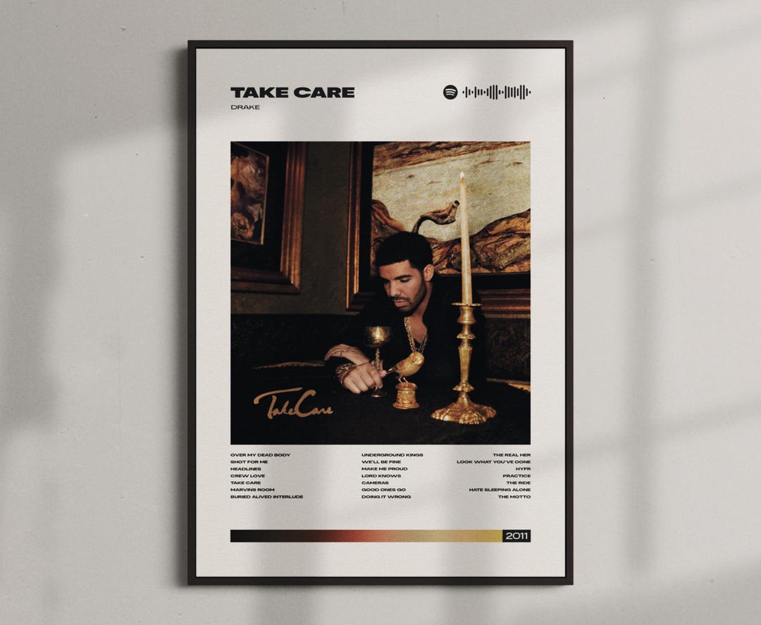 Drake Take Care Premium Album Poster Minimalist Music Poster Hip Hop ...