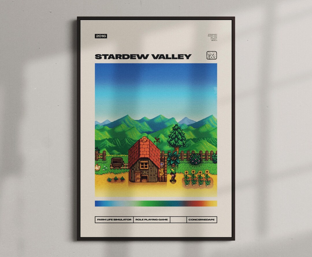 Stardew Valley Premium Poster Minimalist Gaming Poster Gaming Room ...