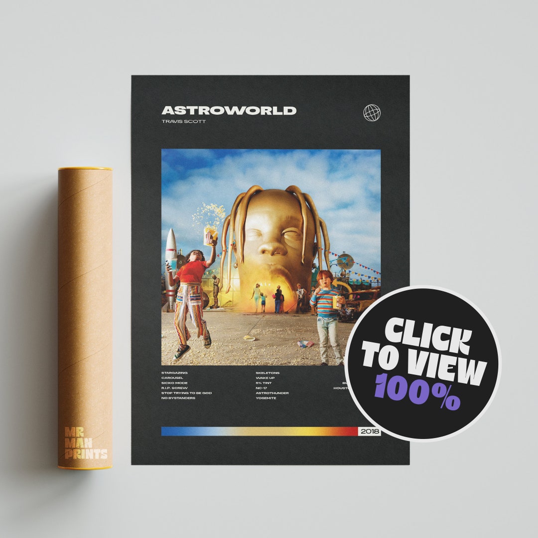 Travis Scott ASTROWORLD Premium Album Poster Minimalist Music Poster ...