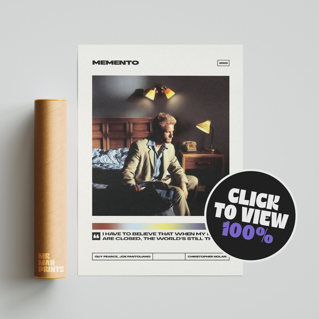 Memento Premium Poster Minimalist Movie Poster Vintage Retro Art Print ...