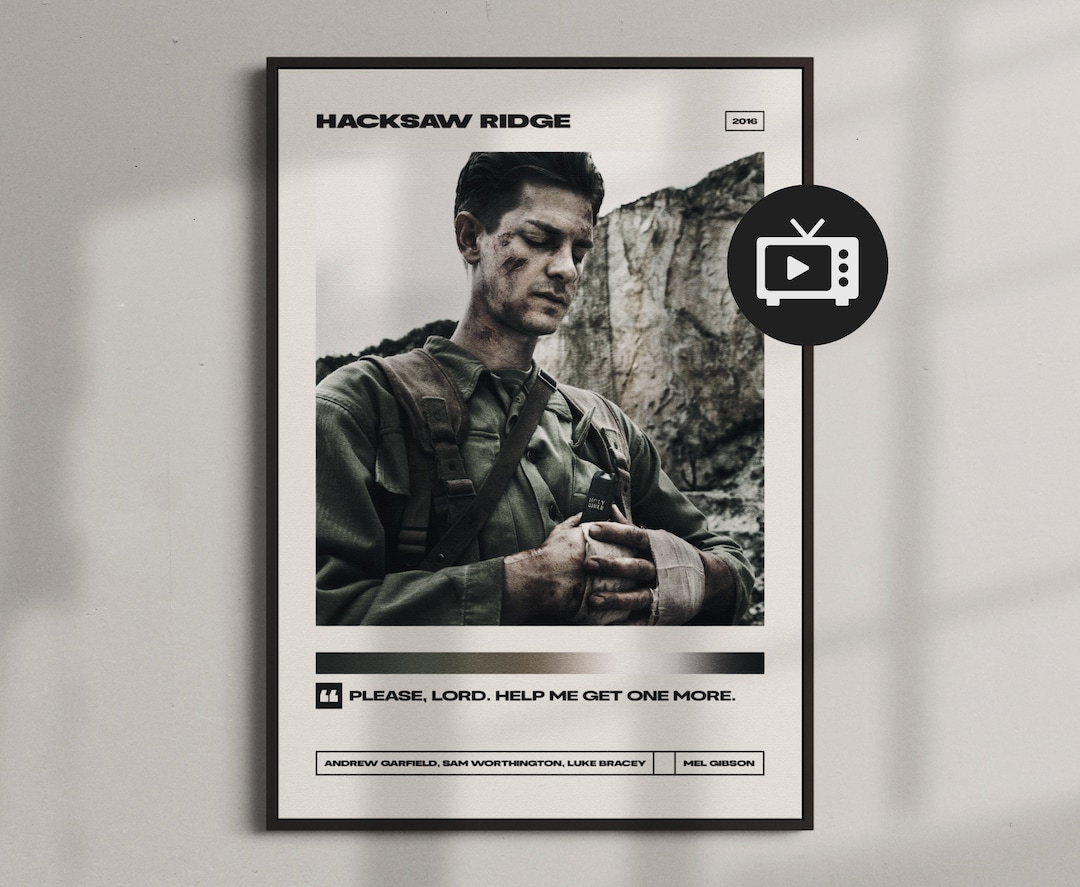Hacksaw Ridge Premium Poster Minimalist Movie Poster Vintage Retro Art ...