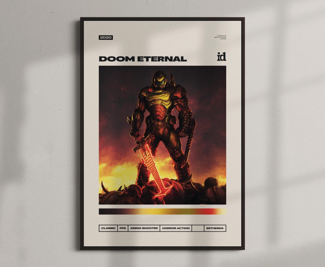 Doom Eternal Premium Poster Minimalist Gaming Poster Gaming Room ...