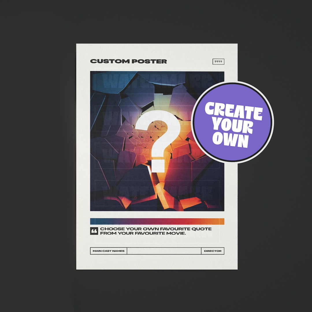 Create Your Own Movie Poster Premium Poster Minimalist Poster Custom ...