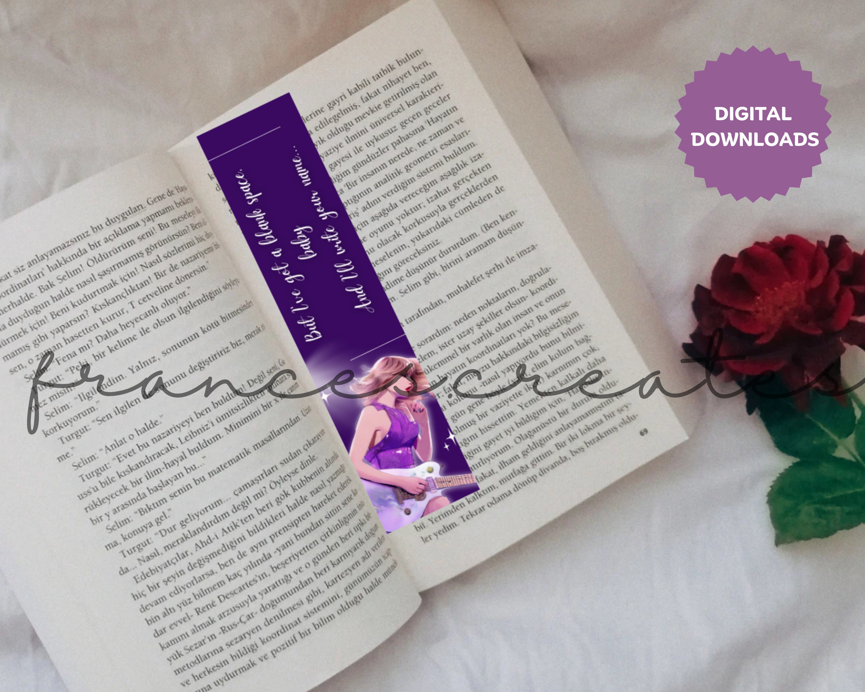 Taylor Swift Inspired Printable Bookmarks for Booklovers Swifties ...