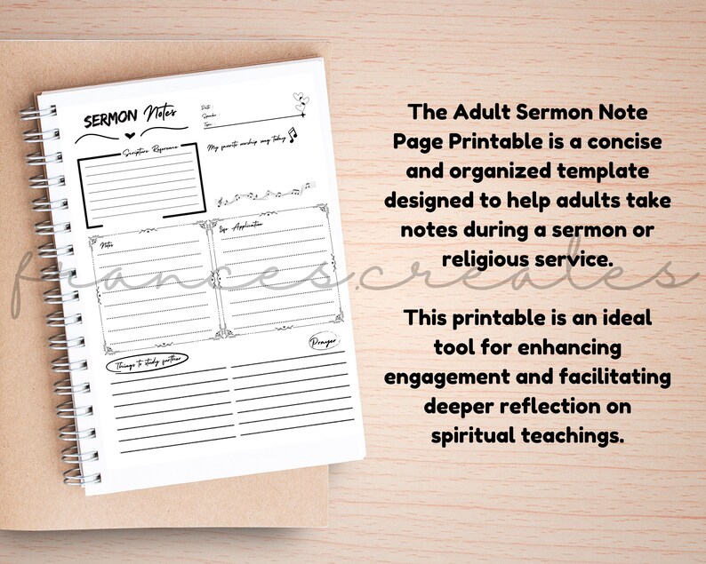 Printable Sermon Notes Church Notes Faith Journal Reflection Notes ...