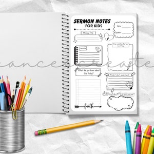 Sermon Notes for Kids Elementary Youth Christian Children Activities ...