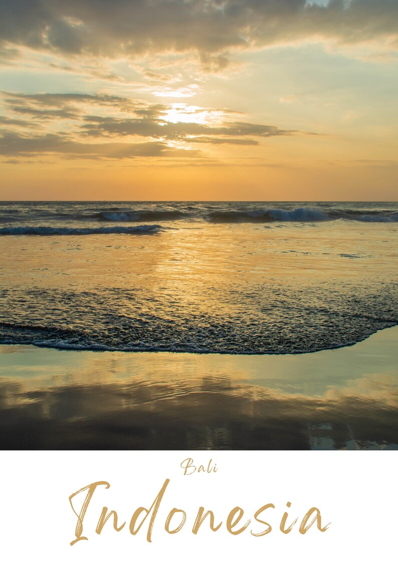 Bali | Indonesia | Sunset | Beach | Ocean | Travel Photography | A4 ...