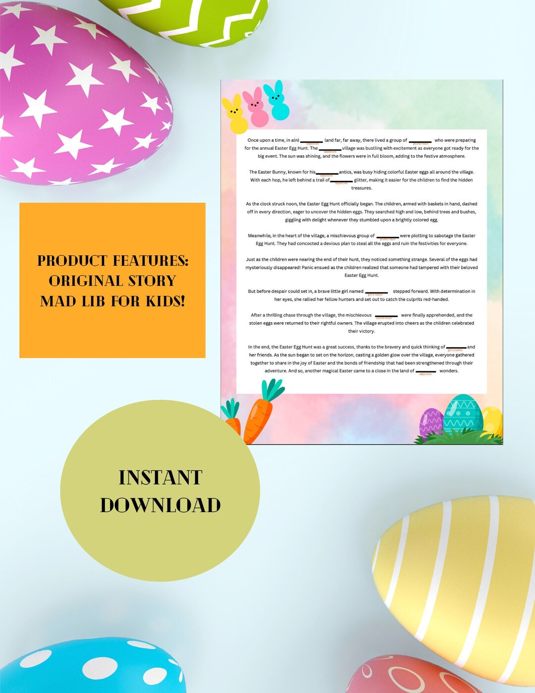 Easter Mad Libs for Kids - Etsy