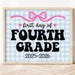 First Day of Fourth Grade Sign Printable Back to School Sign First Day ...