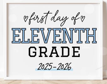 First Day of Junior Year Sign Printable Back to School Sign First Day ...