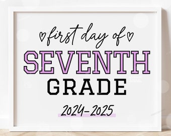 First Day of Sixth Grade Sign Printable Back to School Sign First Day ...