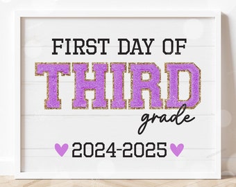 Hello 3rd Grade 2024 2025 First Day of 3rd Grade Back to School Sign ...