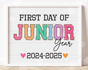 First Day of Junior Year Sign Printable Back to School Sign First Day ...