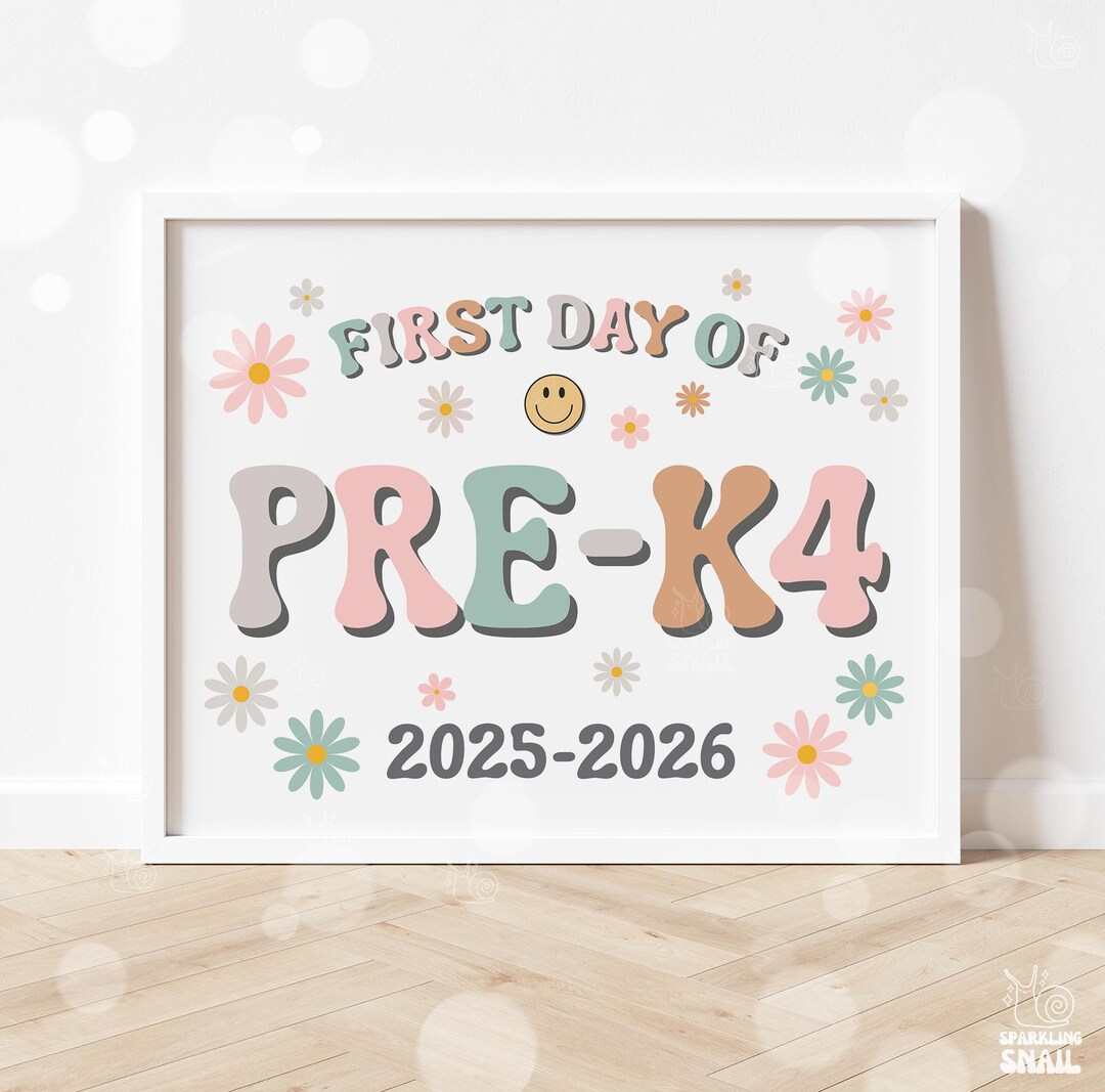 First Day of Pre-k Sign Printable First Day of School Signs Back to ...