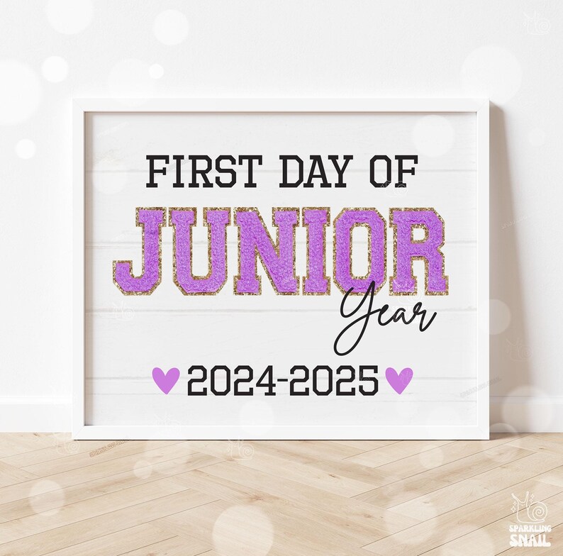 First Day of Junior Year Sign Printable Back to School Sign First Day ...