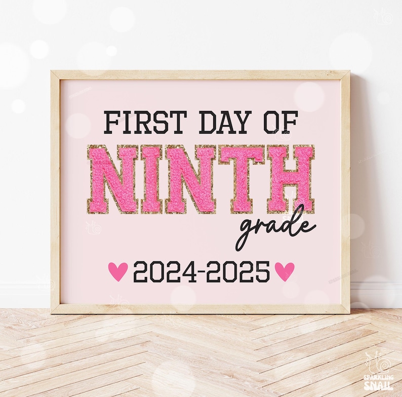 First Day of 9th Grade Sign Printable Back to School Sign First Day of ...