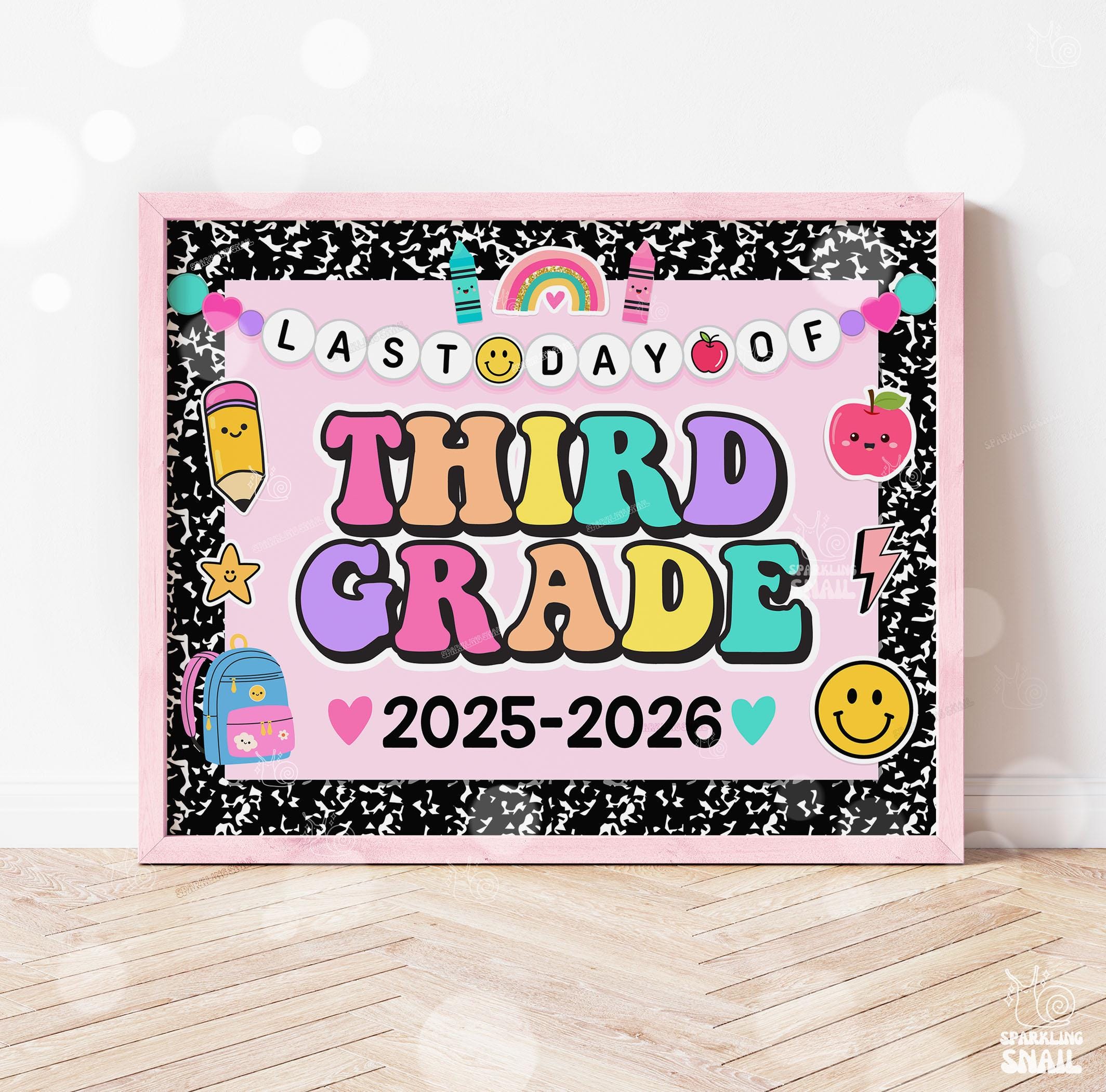 Last Day of Third Grade Sign Printable Last Day of School Signs Instant ...