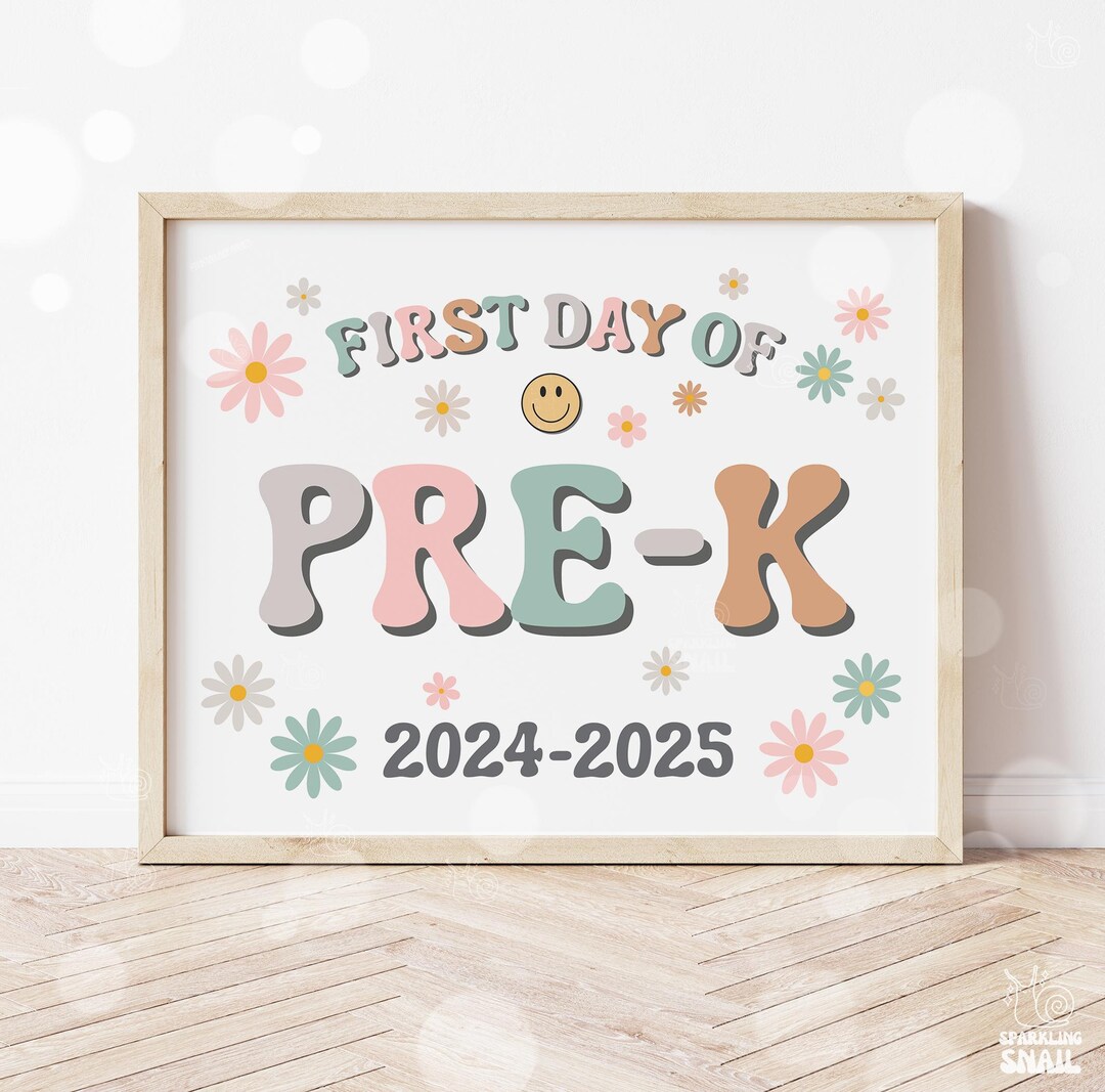 First Day of Pre-k Sign Printable First Day of School Signs Back to ...