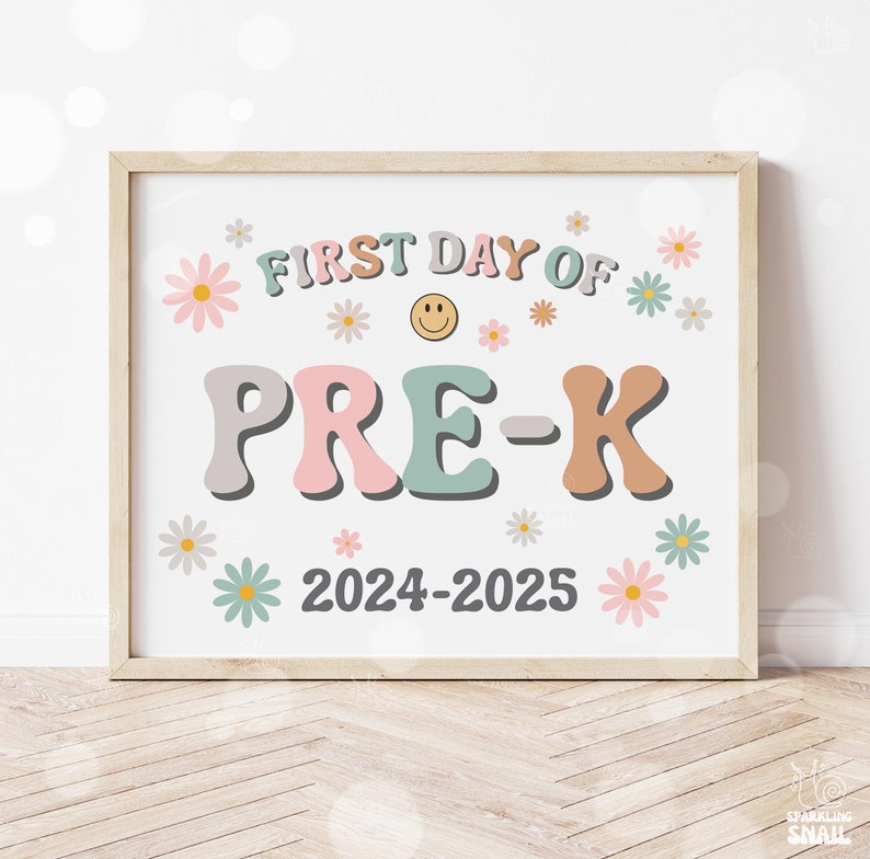First Day of Pre-k Sign Printable First Day of School Signs Back to ...