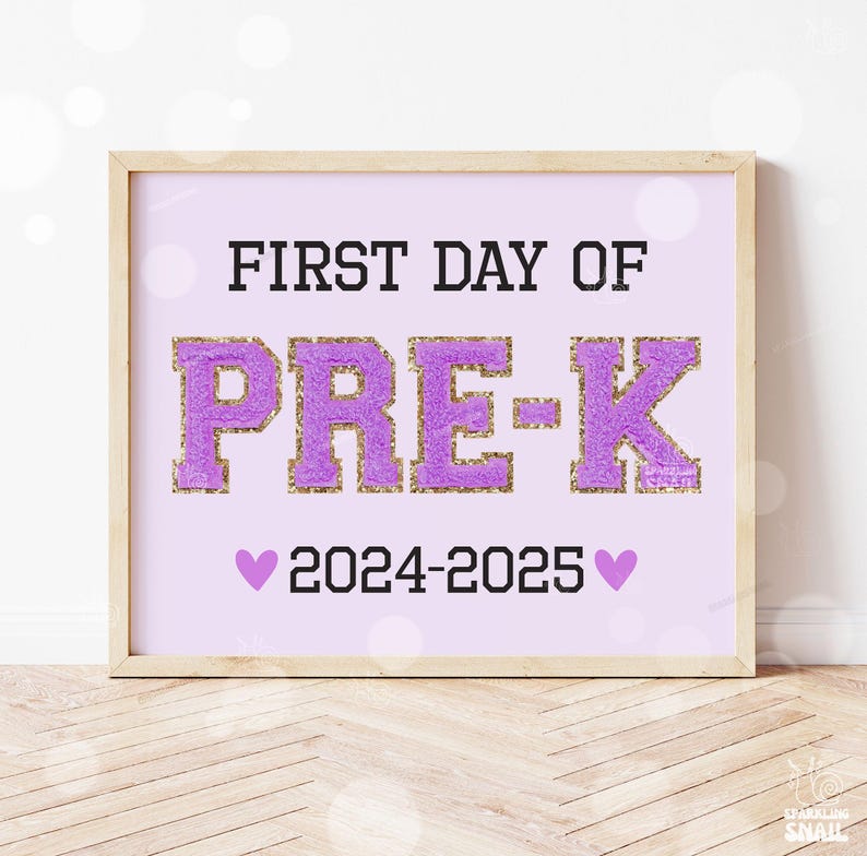 First Day of Pre-k Sign Printable First Day of School Signs Back to ...