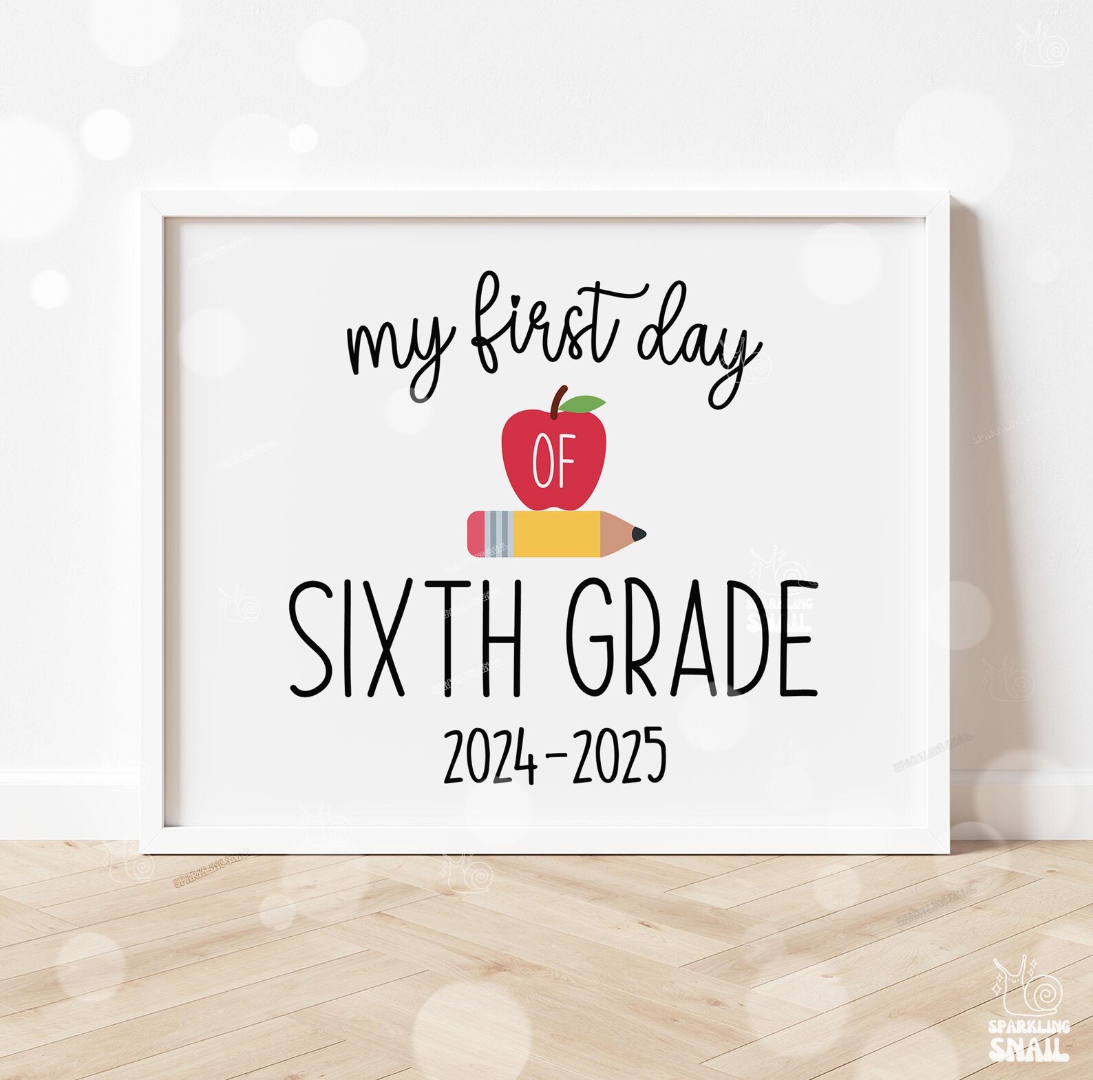 First Day of Sixth Grade Sign Printable Back to School Sign First Day ...