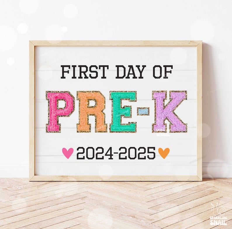 First Day of Pre-k Sign Printable First Day of School Signs Back to ...