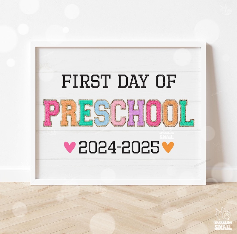 First Day of Preschool Sign Printable Back to School Sign First Day of ...