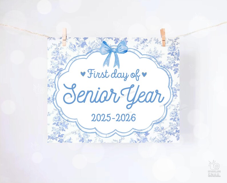 First Day of Senior Year Sign Printable Back to School Sign First Day ...