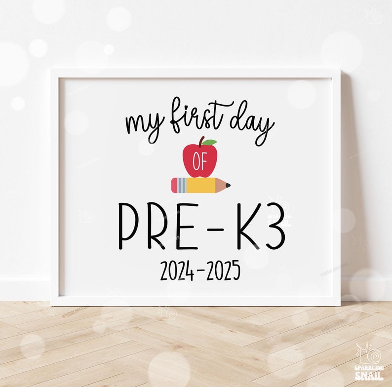 First Day of Pre-k Sign Printable First Day of School Signs Back to ...