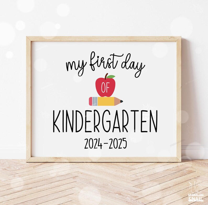 First Day of Kindergarten Sign Printable Back to School Sign First Day ...