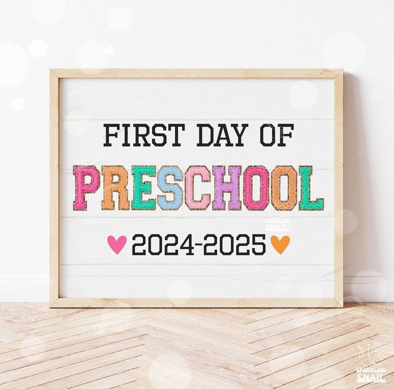 First Day of Preschool Sign Printable Back to School Sign First Day of ...