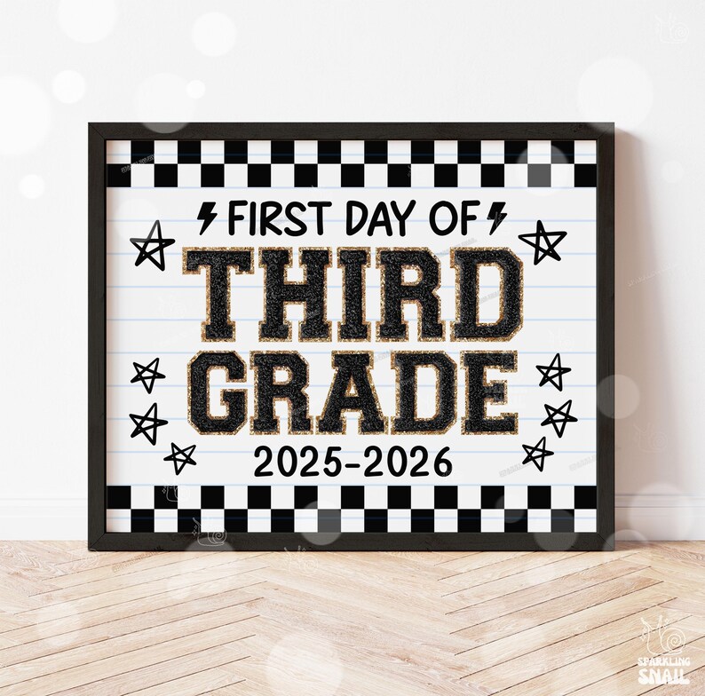 First Day of Third Grade Sign Printable Back to School Sign First Day ...