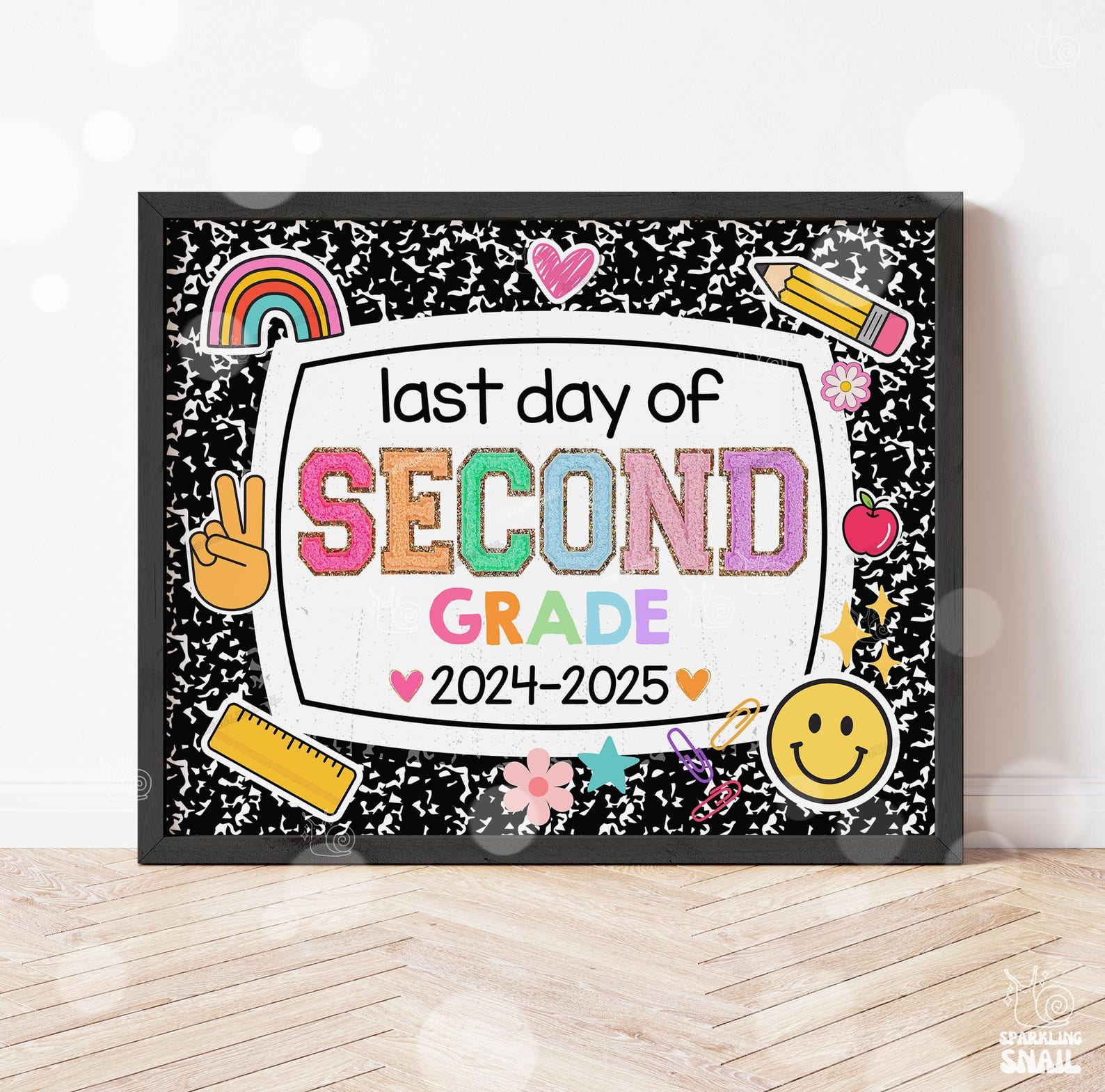 Last Day of Second Grade Sign Printable Last Day of School Sign Instant ...